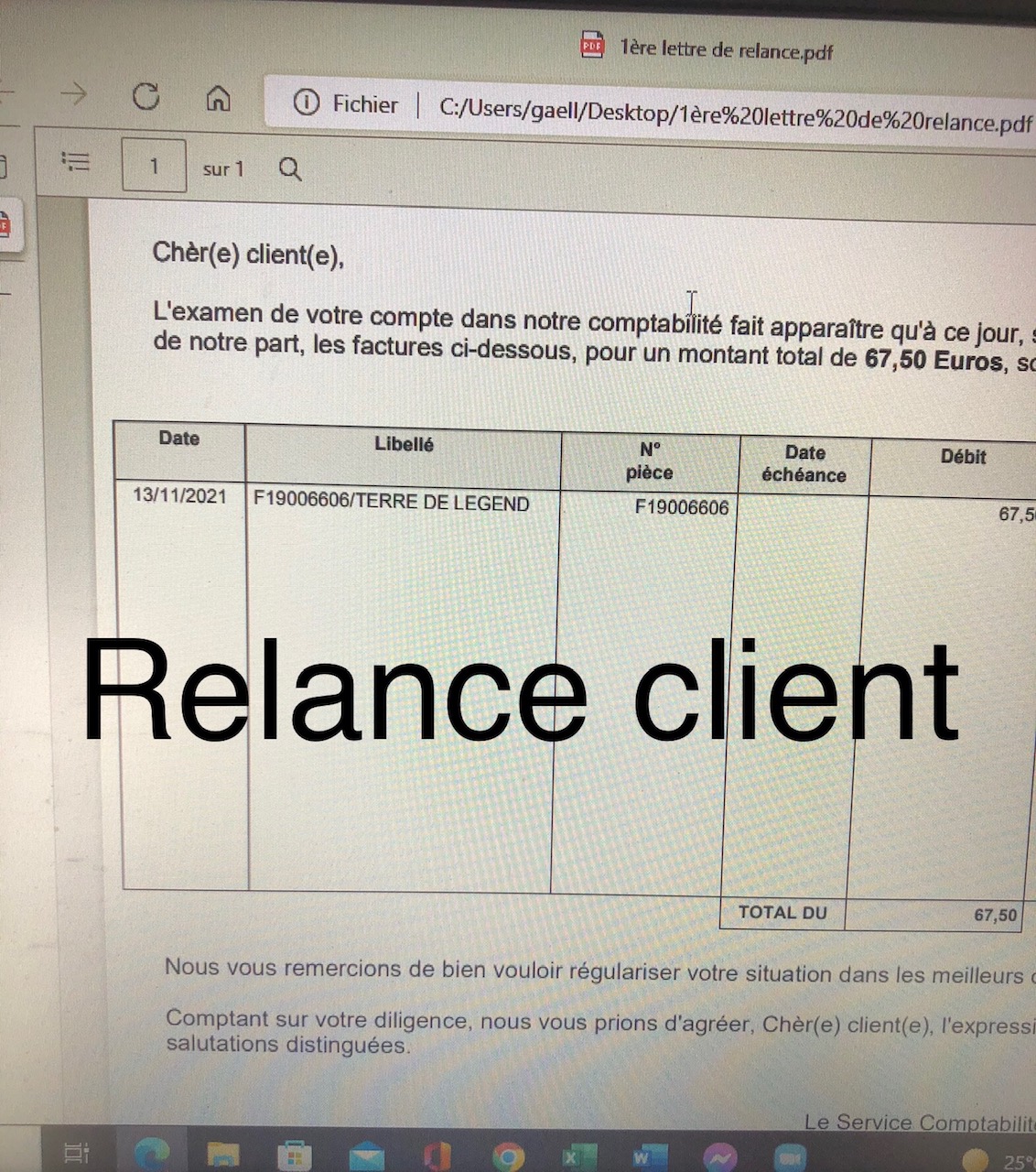 relance client